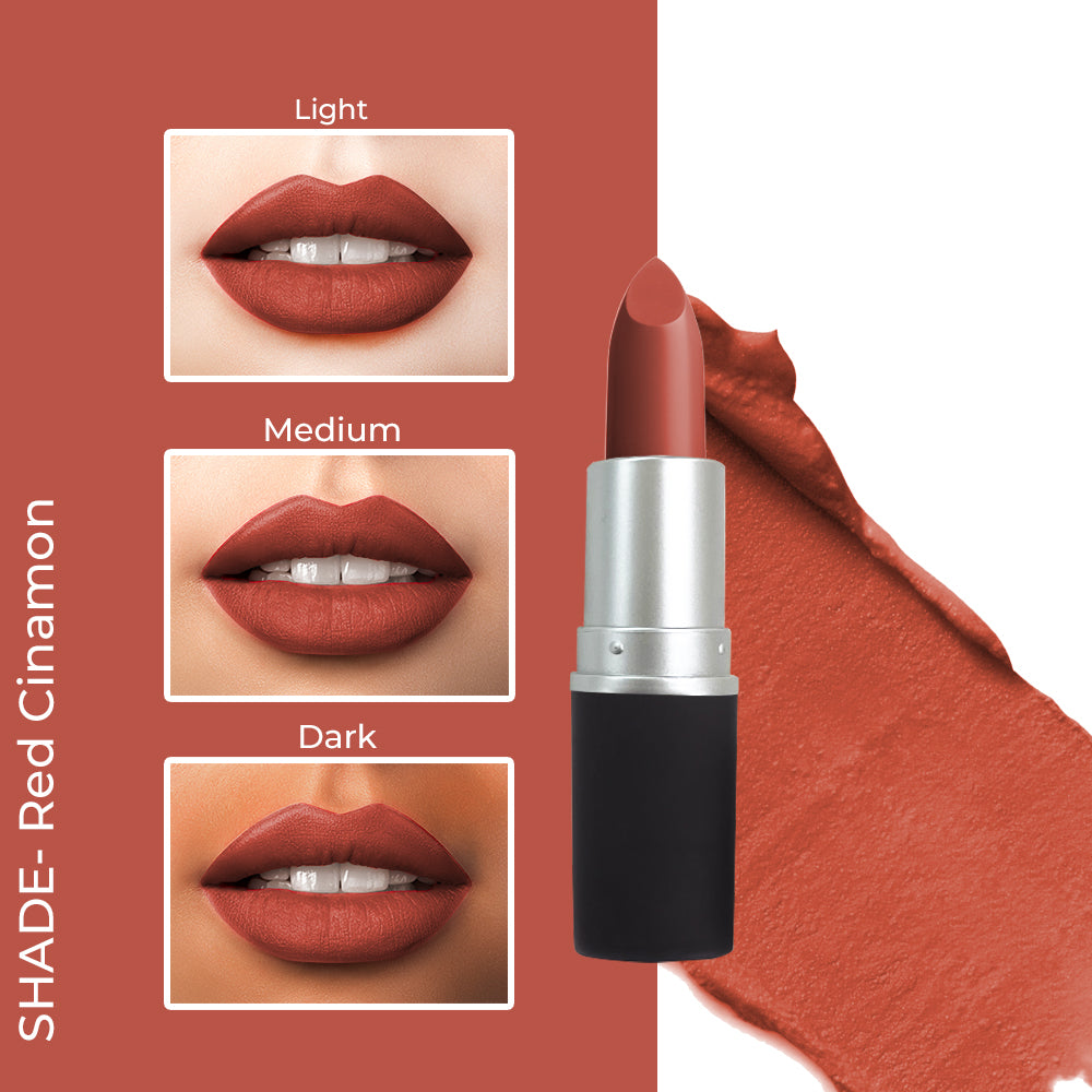 Rosy Gold Red Cinamon Matte Lipstick – HOK Makeup